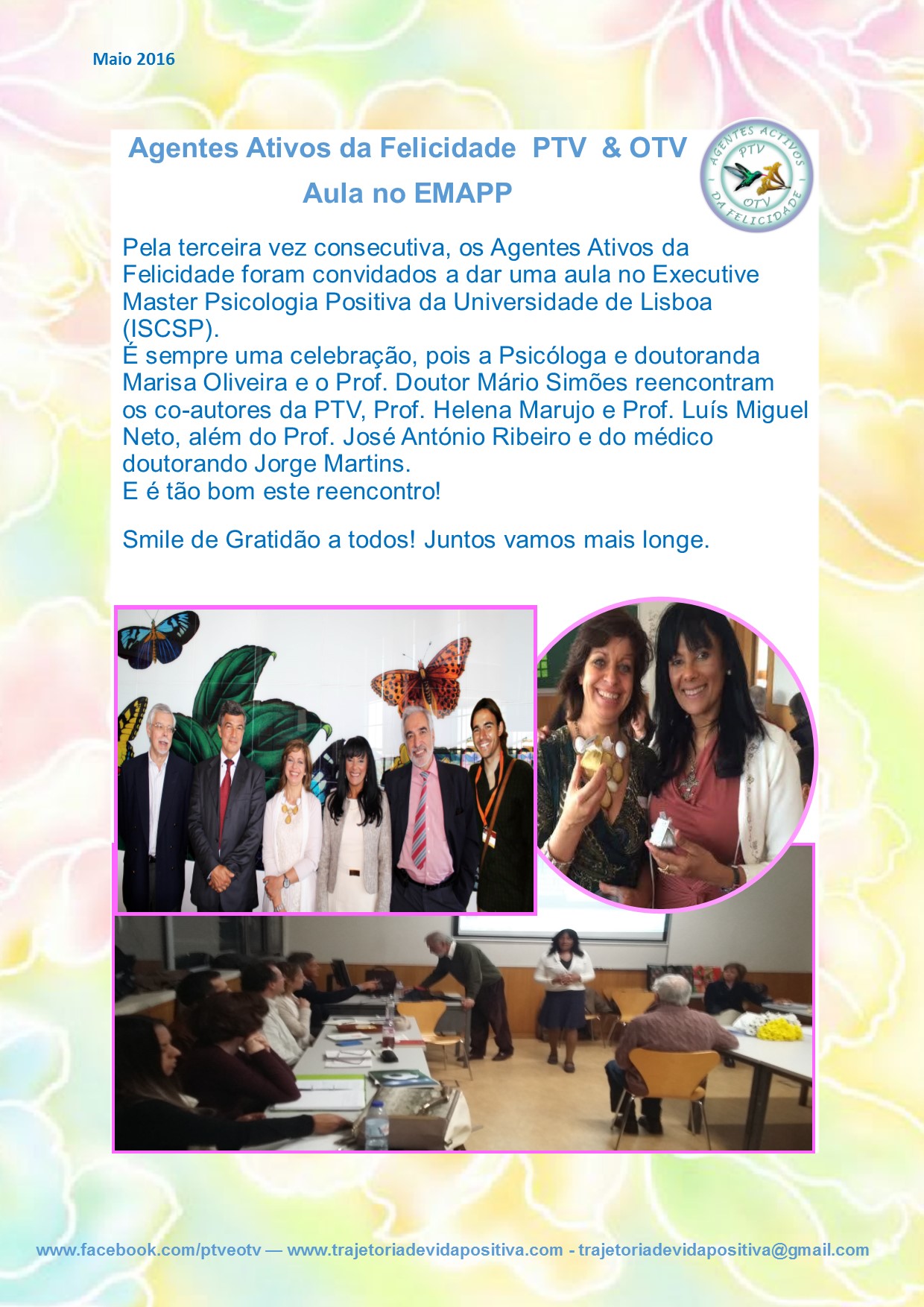 15 de Maio – Aula no EMAPP – Agentes Activos da Felicidade